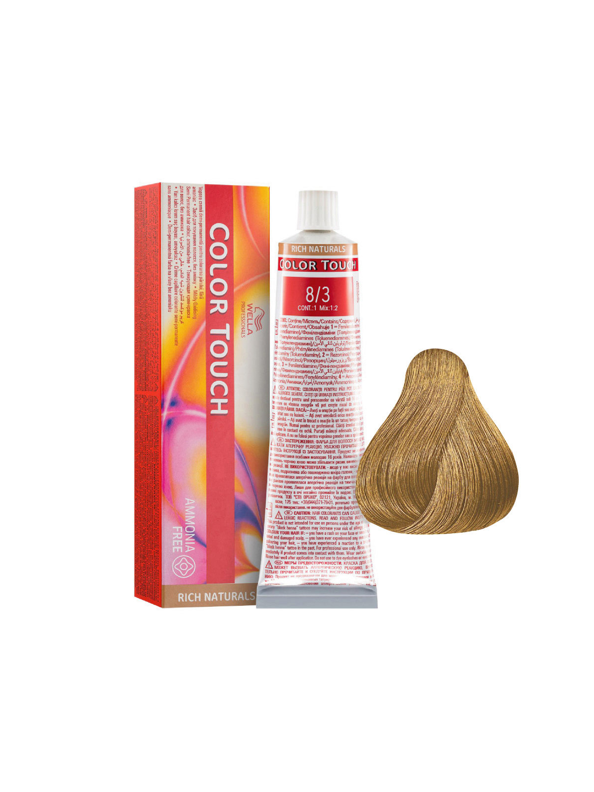 Wella Color Touch 8/3 - Тонирующая краска без аммиака светлый блонд золотистый 60 мл