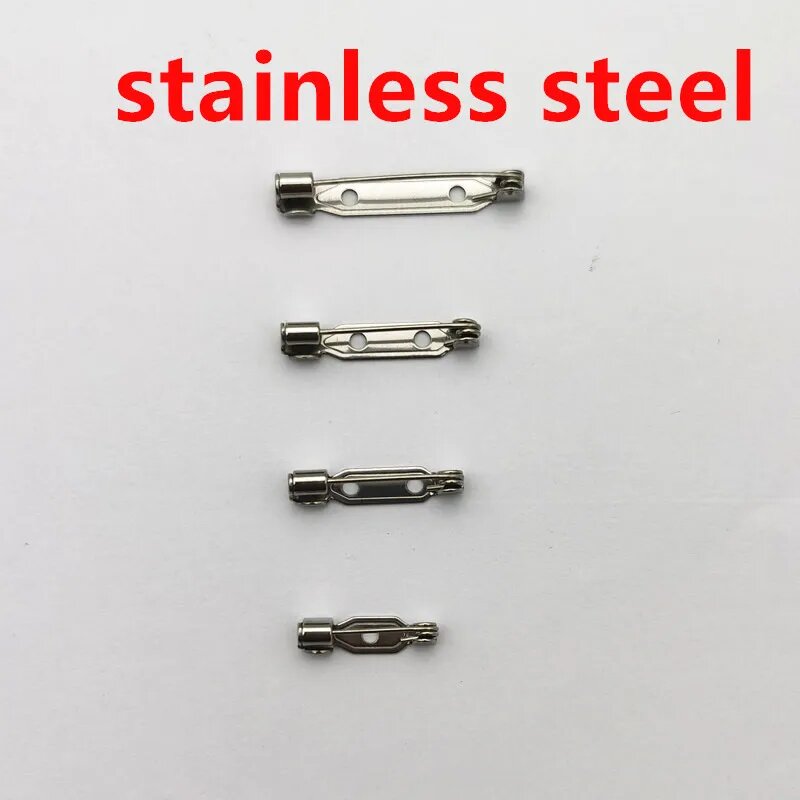Булавки-держатели для брошей, 10 шт, металл 24mm, stainless steel