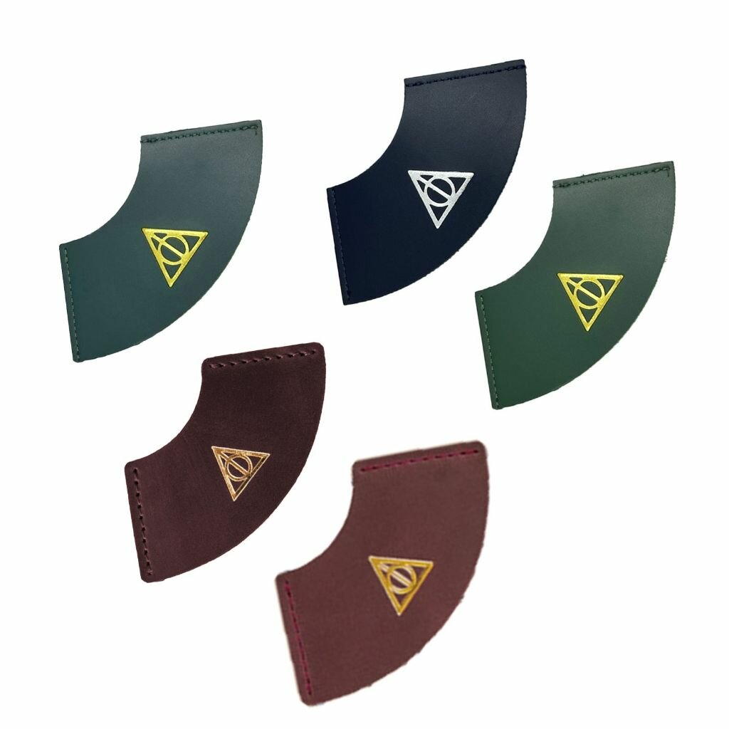 5 закладок для книг из кожи в форме веера