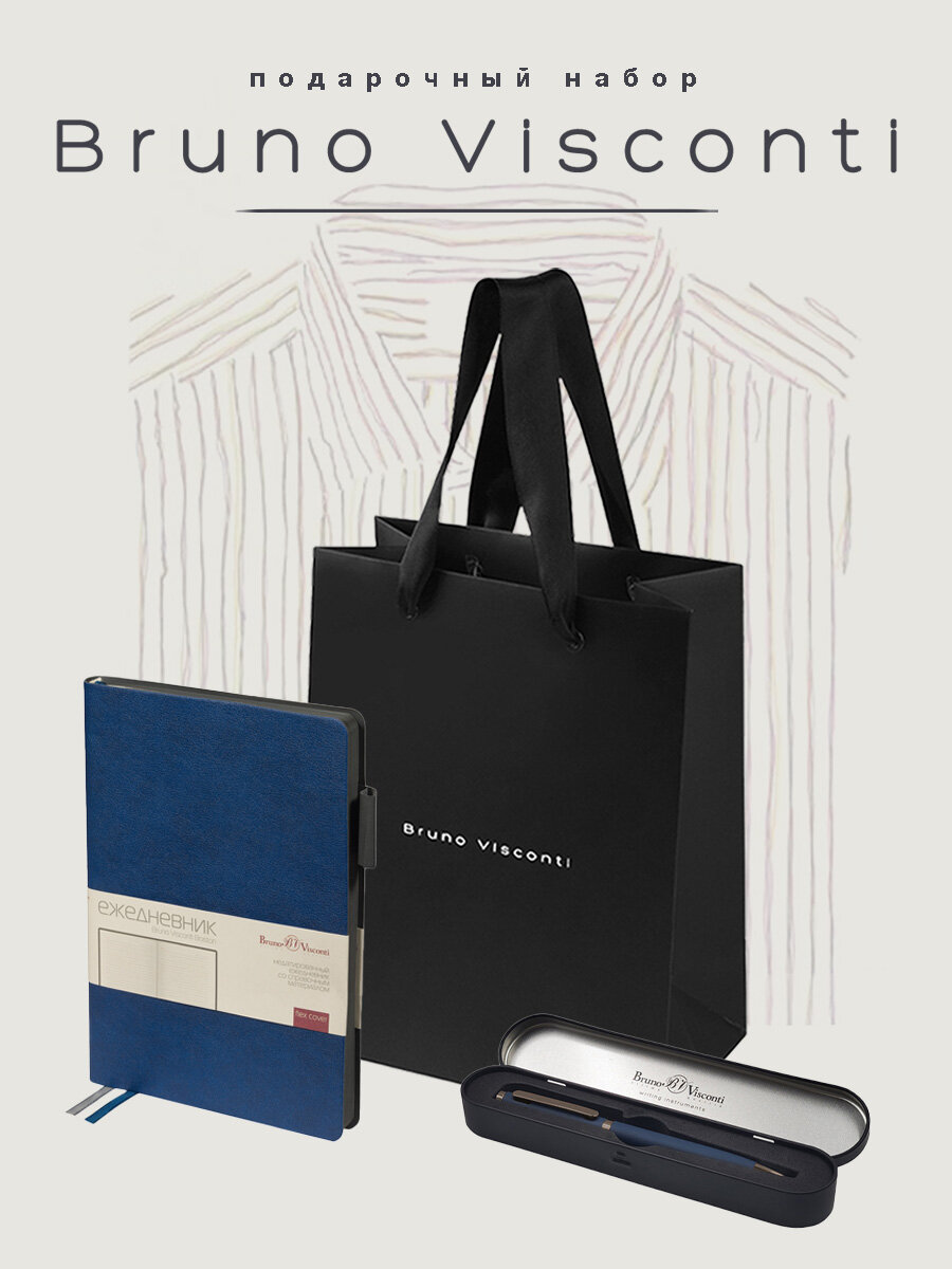 Набор подарочный Bruno Visconti: ежедневник А5 "BOSTON" и ручка "FIRENZE" в футляре