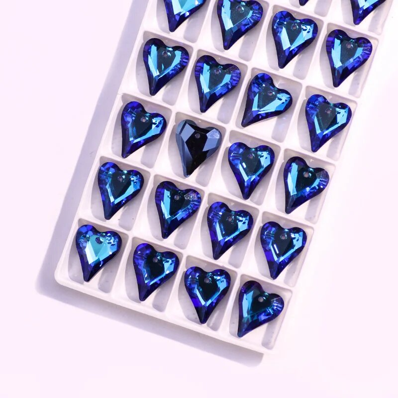 Хрустальные подвески в форме сердца, стекло, 17 мм