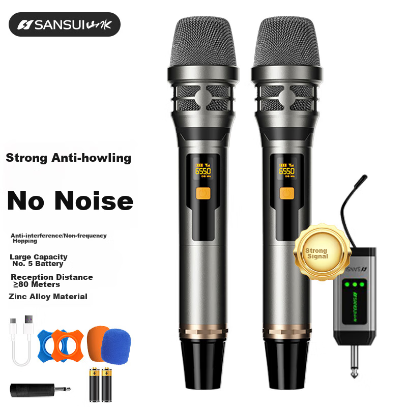 Радиосистема SANSUI K40 для вокала, концертный, для караоке, gray