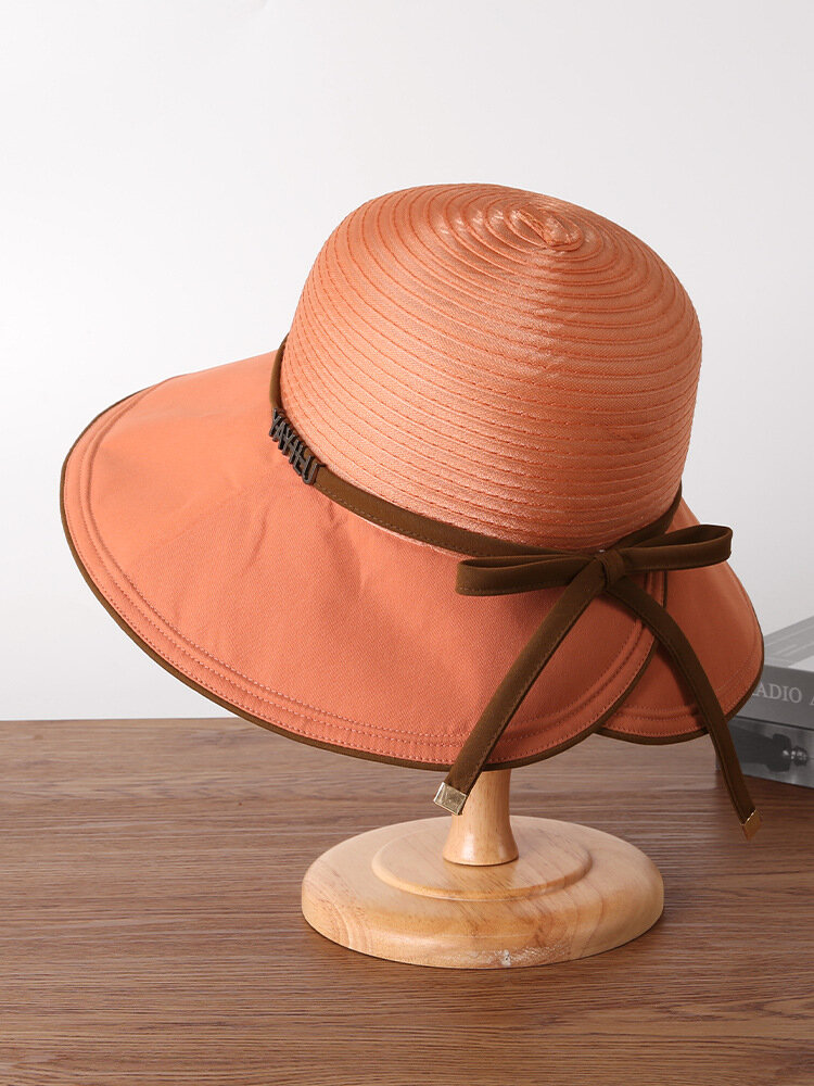 Шляпа женская, регулируемая, оранжево-красная, с большими полями