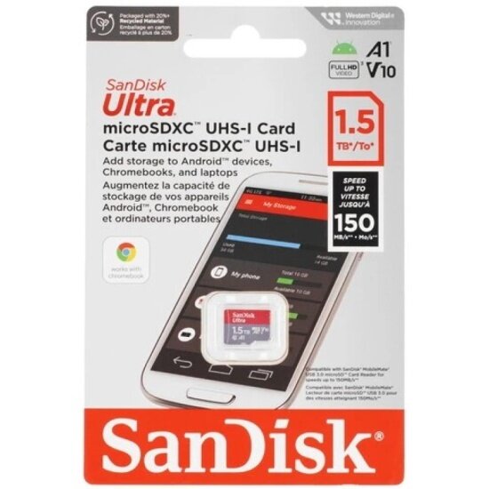 Карта памяти Sandisk microSDXC 1,5Tb Ultra UHS-I U1 A1 150MB/s