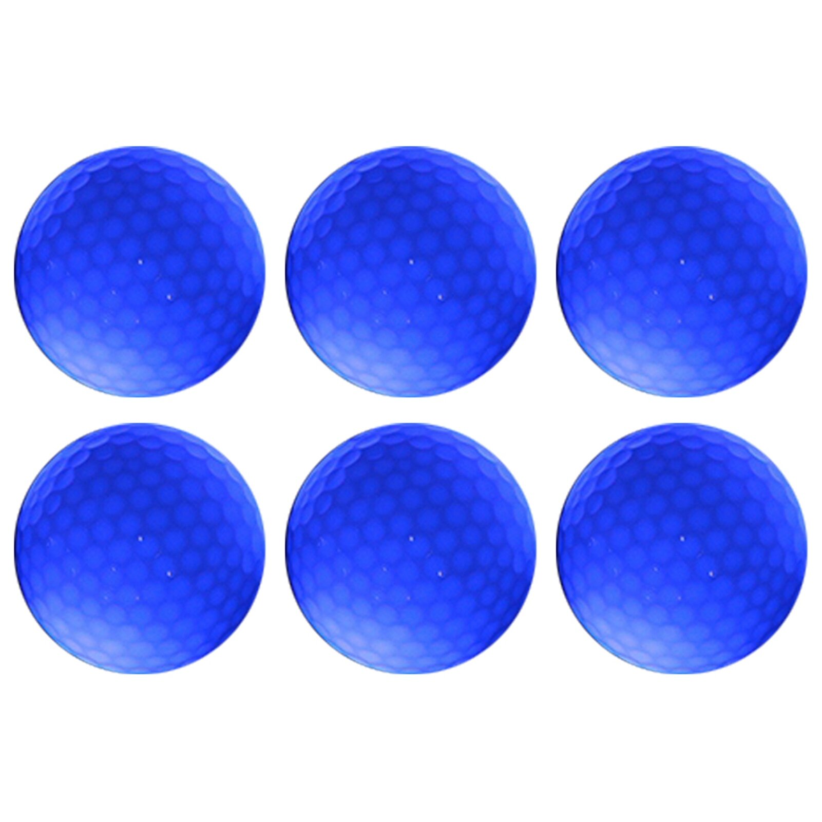 6PCS Synthetic Rubber LED Luminous Golf Ball Bright Attractive for Night Daytime TrainingBlue