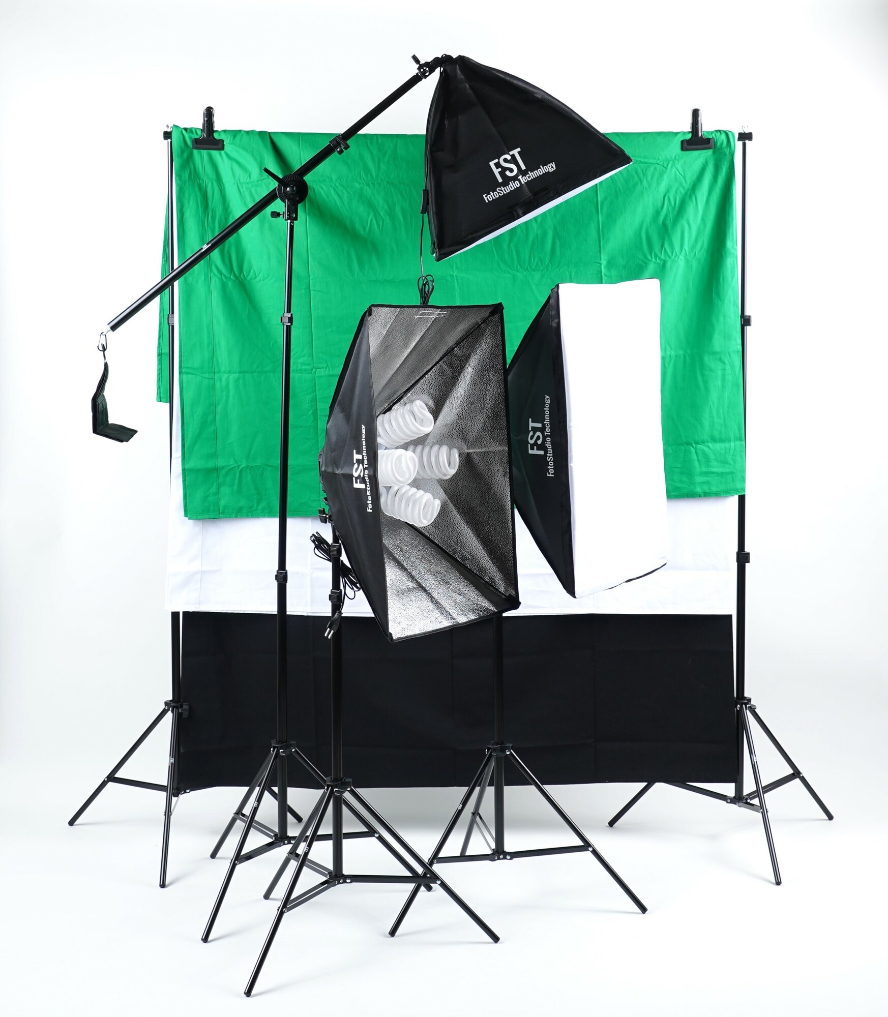 Комплект постоянного света FST "Studio Kit" люминесцентный, держатель фона