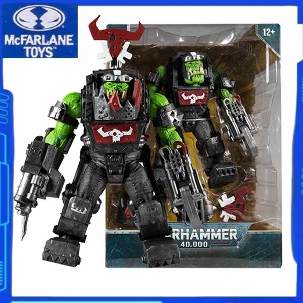 Подвижная фигурка Warhammer 40000 McFarlane Toys, Ork Meganob with Shoota & Base, конструктор для мальчиков, TDX1030-F