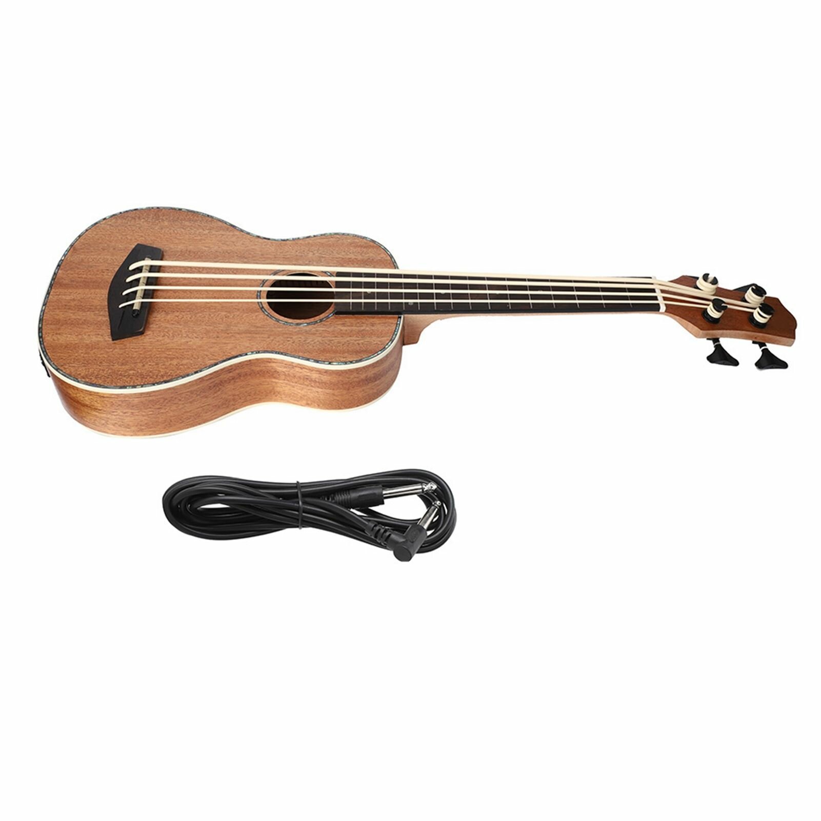 30-дюймовая мини-электрическая гитара-бас полностью из сапеле с закрытой ручкой, укулеле музыкальный инструмент