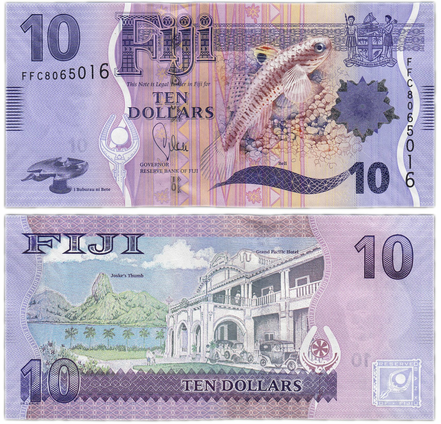 Фиджи 10 долларов 2012