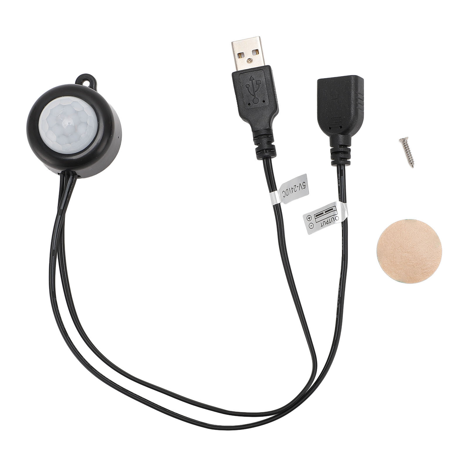 Датчик движения PIR с USB-интерфейсом, подключение и использование без установки драйверов, преобразователь напряжения DC5V в 24V, инфракрасный контроллер для управления освещением, черный.