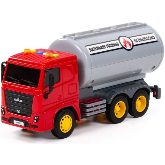 Игрушка инерционная Полесье 94063 МАЗ, автомобиль с цистерной (со светом и звуком)