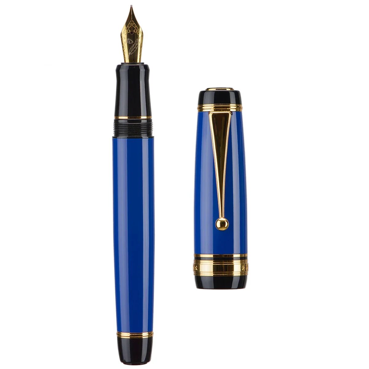 Металлическая перьевая ручка Кленовый лист F Темно-синий, M, Blue