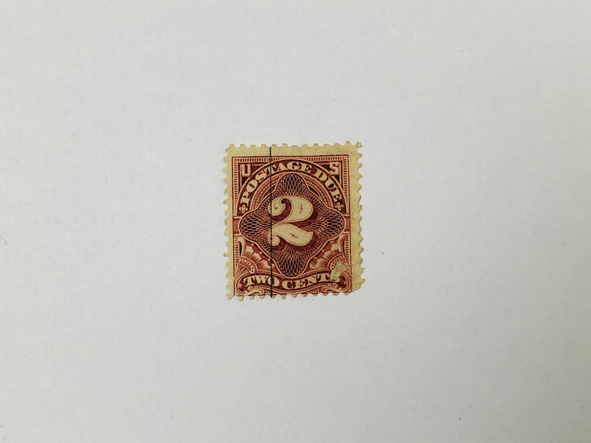 Доплатная марка. Postage due. 2 цента. Другое. США. 1910. Скотт: US J46; Mi: US P30A. Гашен. Дефект