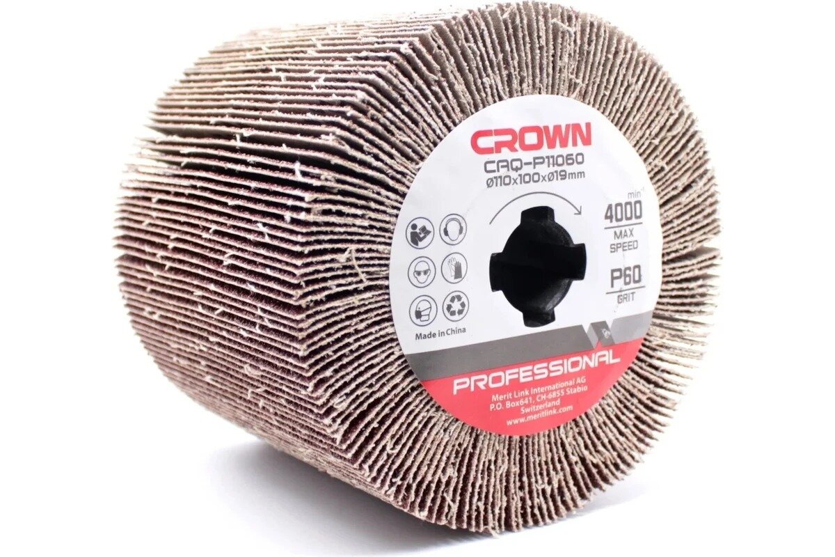Щетка абразивная 110 мм, Р60 Crown CAQ-P11060