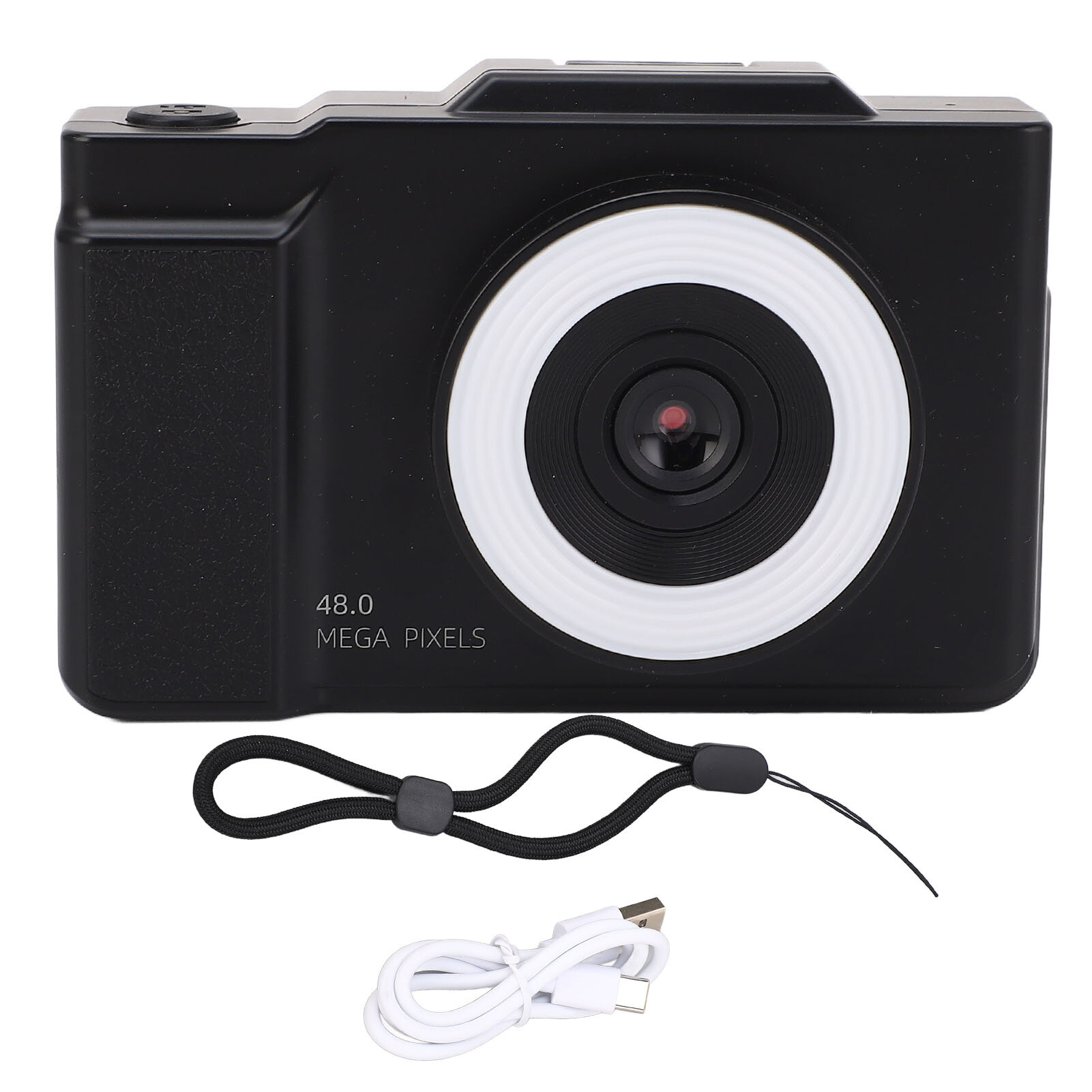 CCD Camera Vintage 2.8in IPS Screen HD 1080P 48MP 16X Zoom Digital Home School Student Selfie Camera Black