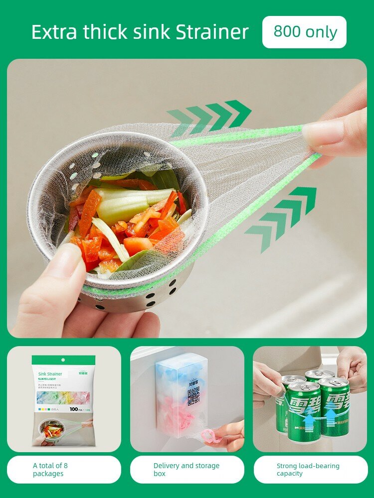 Одноразовая сетка-фильтр для кухонной раковины для мусора, слива, раковины для мытья посуды, раковины для мытья овощей,