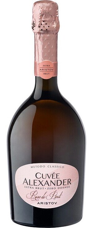 Игристое вино "Aristov. Cuvee Alexander" Rose de Pinot Extra Brut, 2023