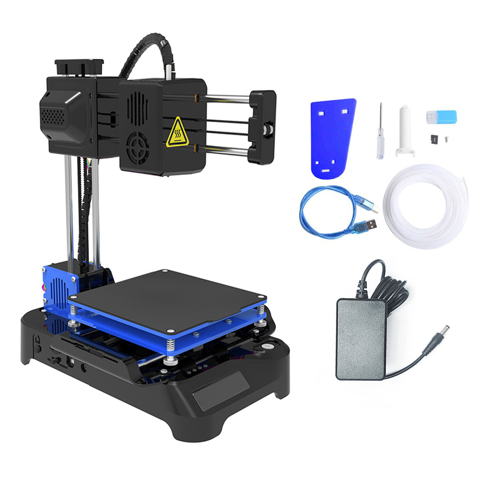 Печатный станок EasyThreed для детей, мини-настольный, размер печати 100x100x100 мм, без подогреваемой платформы, управление одной кнопкой с TF-картой, образец PLA-филамента, подходит для начинающих, для домашнего использования.