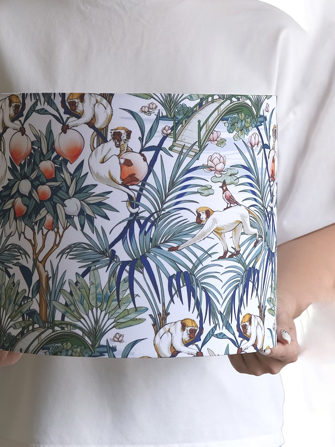 Абажур для торшера и напольного светильника "Monkeys & Peaches", 30 см