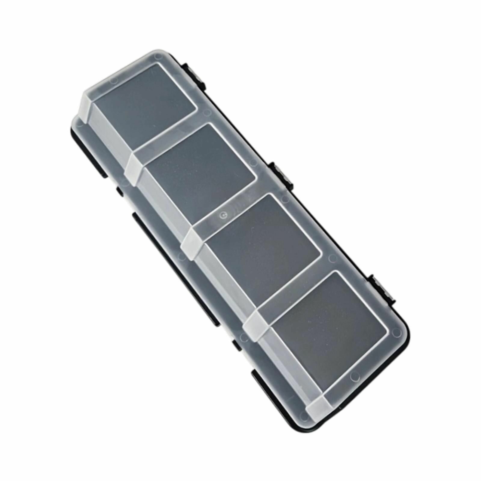 Органайзер для хранения крепежа с наклонным открытием, 4 отделения, черный, для мастерской и гаража