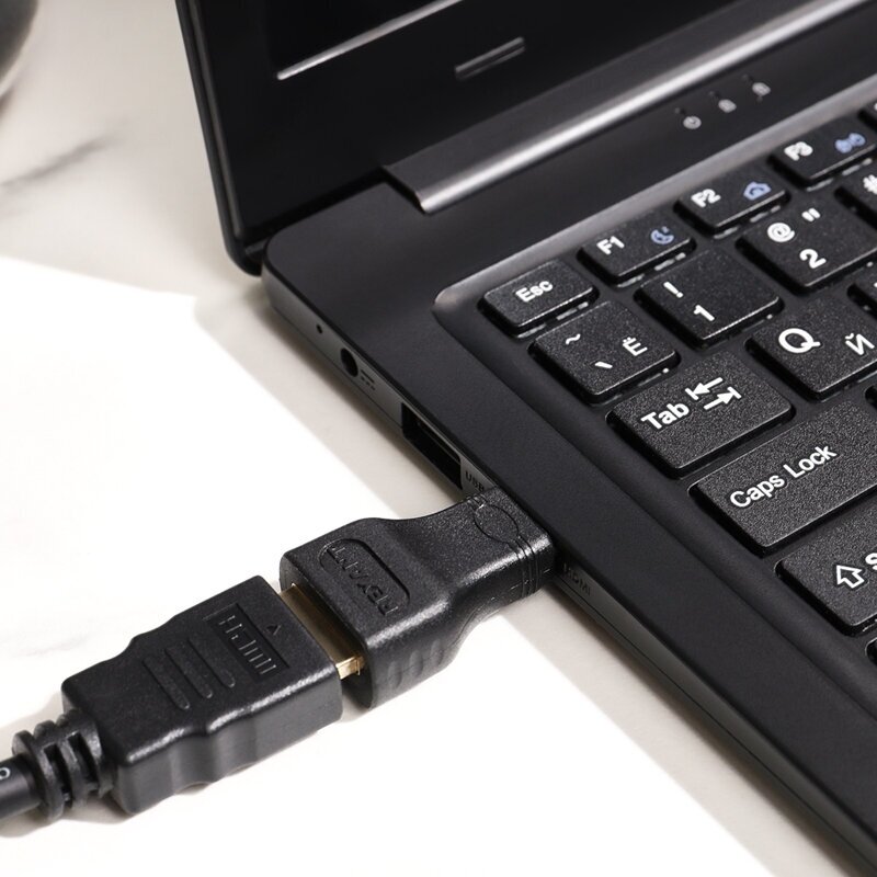 Переходник штекер mini HDMI - гнездо HDMI, черный, 30 мм, REXANT — фото 1