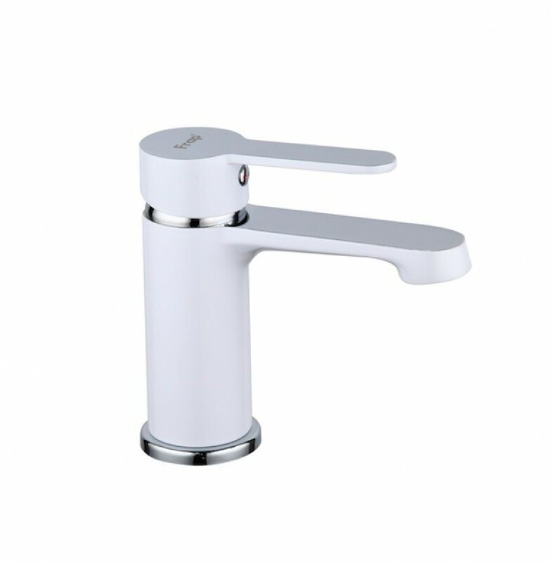 Смеситель для раковины белый литой Ф40 Frap F 1041