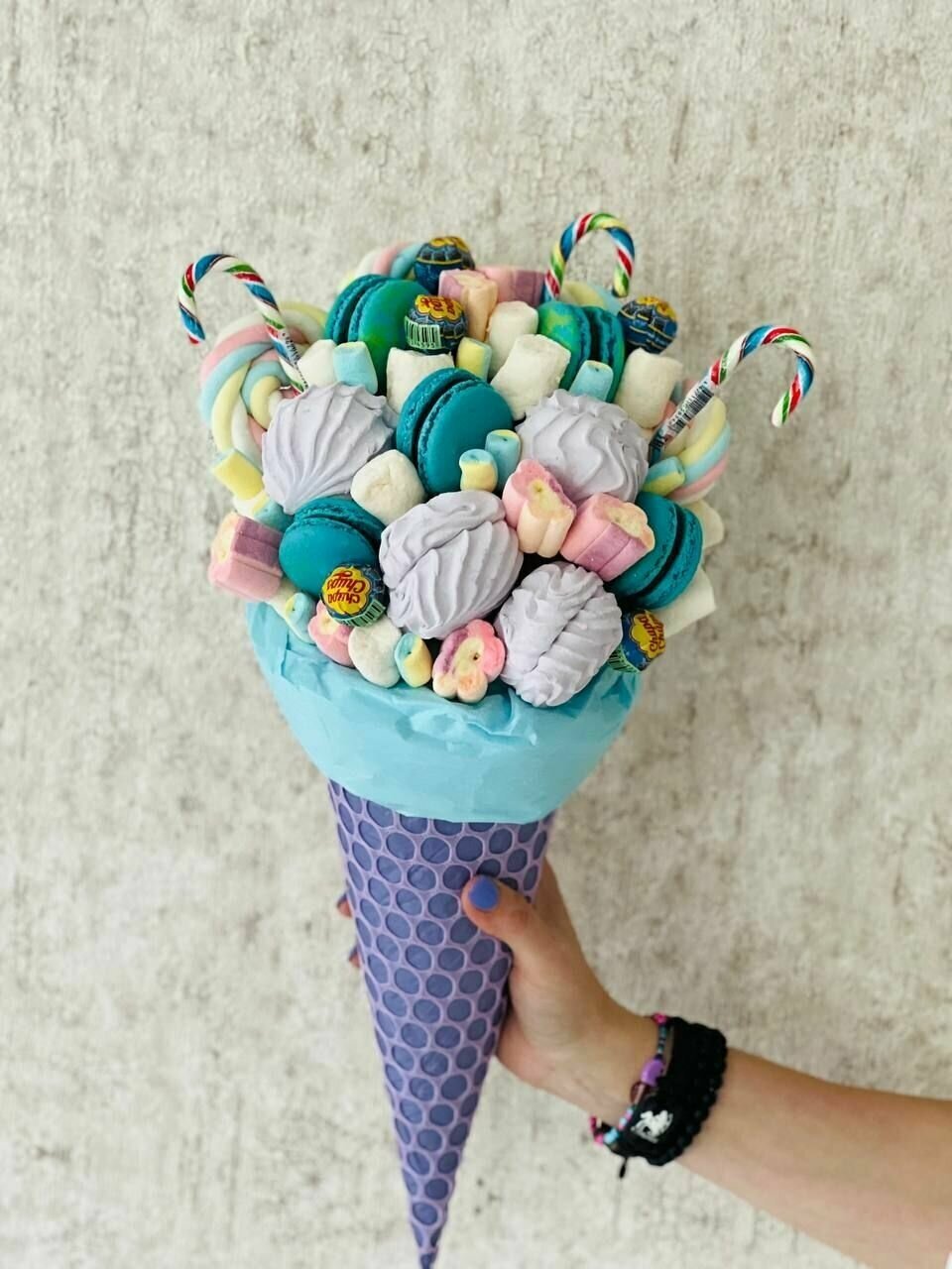 Сладкий рожок из зефира / Букет мороженое