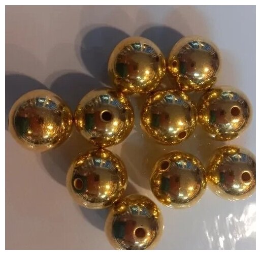 Бусины 18 мм золотые