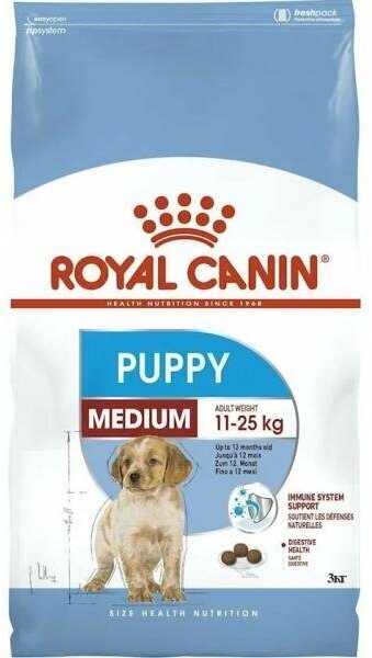 Royal Canin Для щенков средних пород: 2-12 мес (Medium Puppy), 3кг