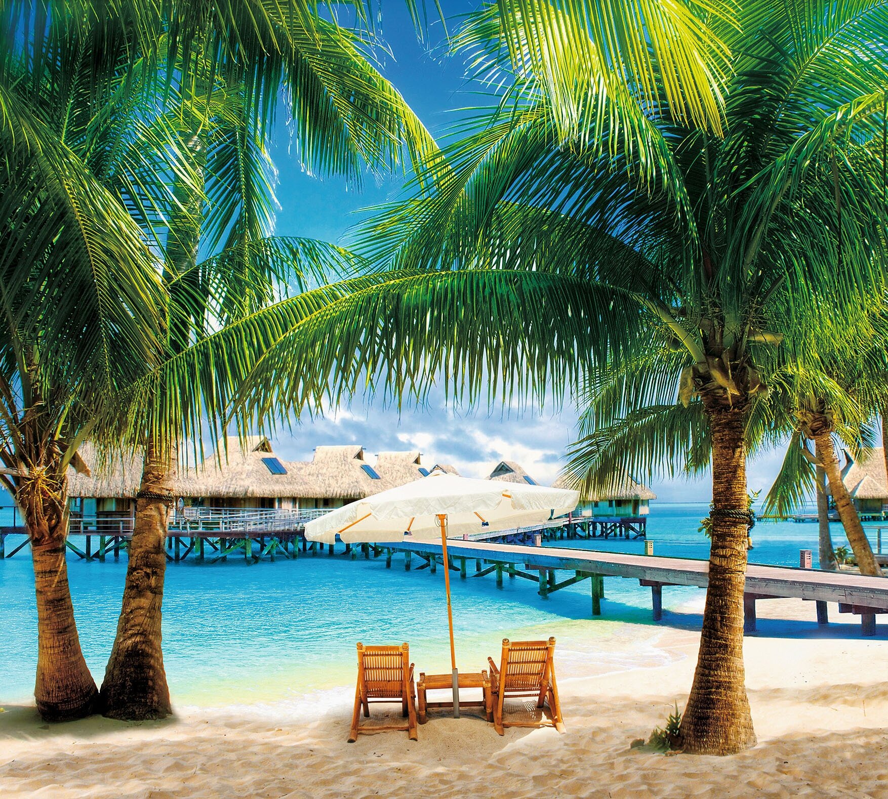 Фотообои флизелиновые с виниловым покрытием Ф 034 Мальдивы 300х270см