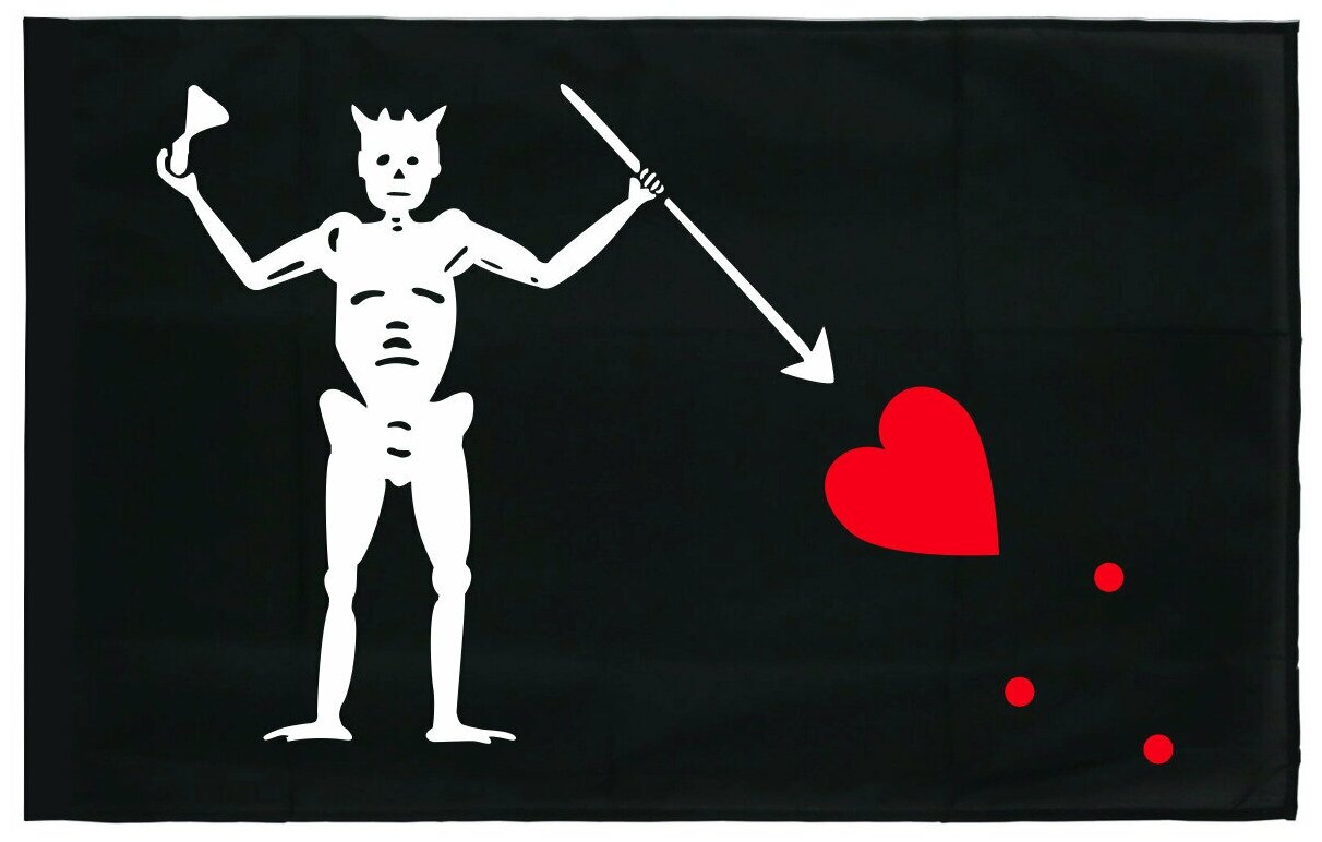 Пиратский флаг Эдварда Тича 90х135 см