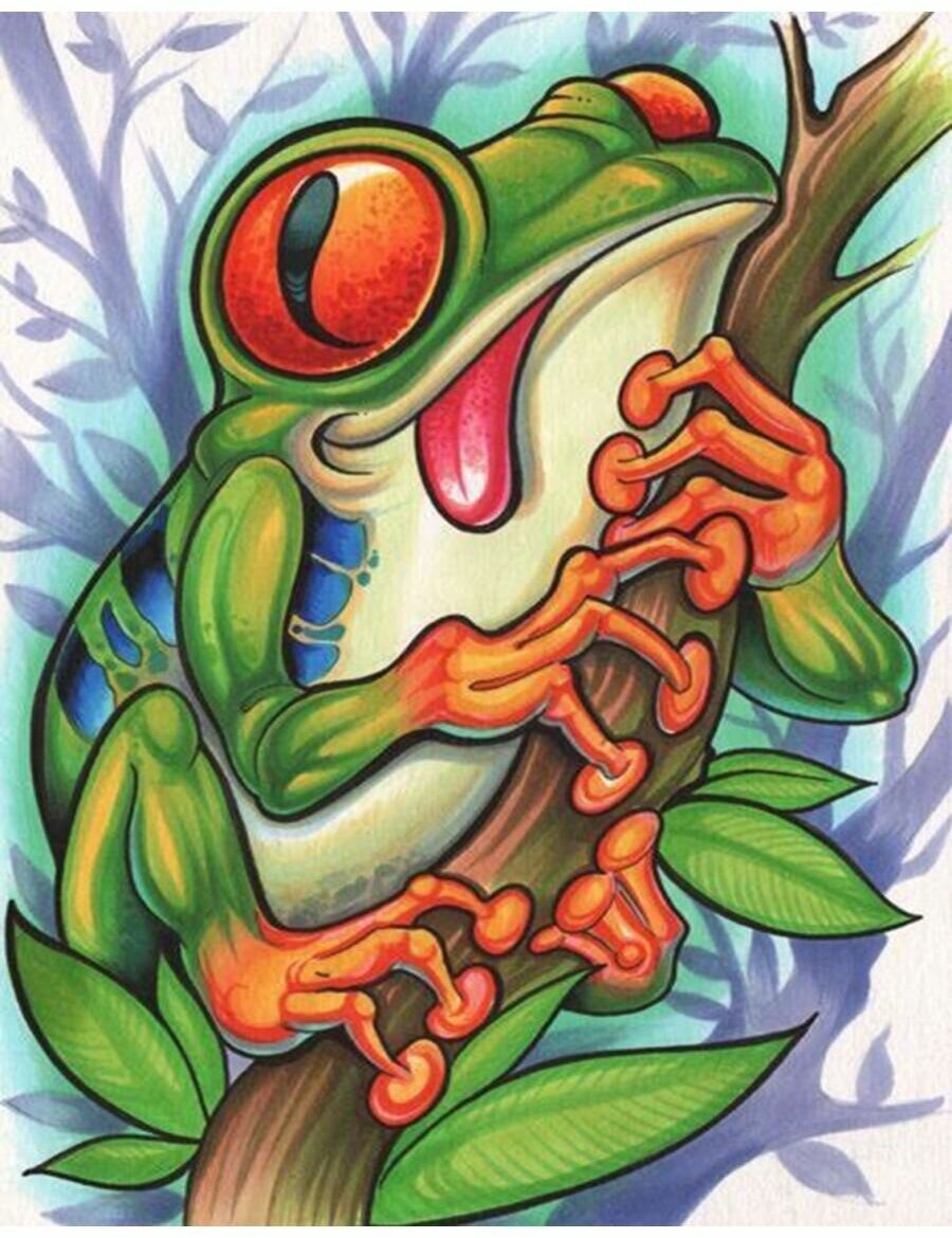 Картина по номерам "Лягушка" 40х50 см, хлопковый холст на подрамнике, акрил, Hobby Home