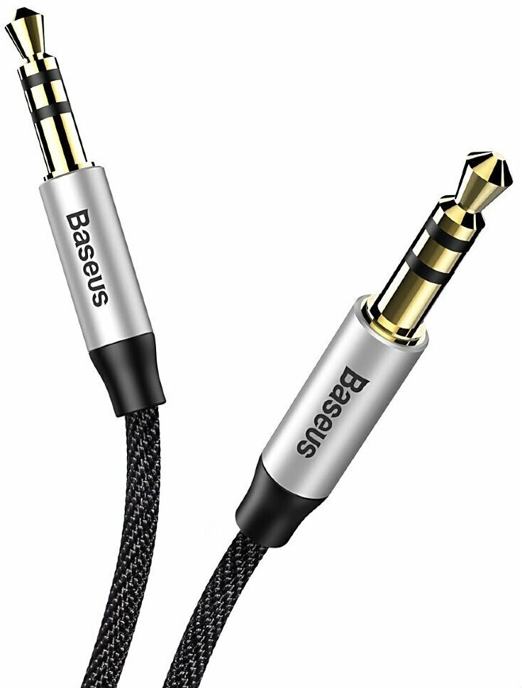 Аудио кабель AUX, BASEUS M30 Yiven, mini Jack 3,5 mm - mini Jack 3,5 mm, 1 м, Серебристый+Черный