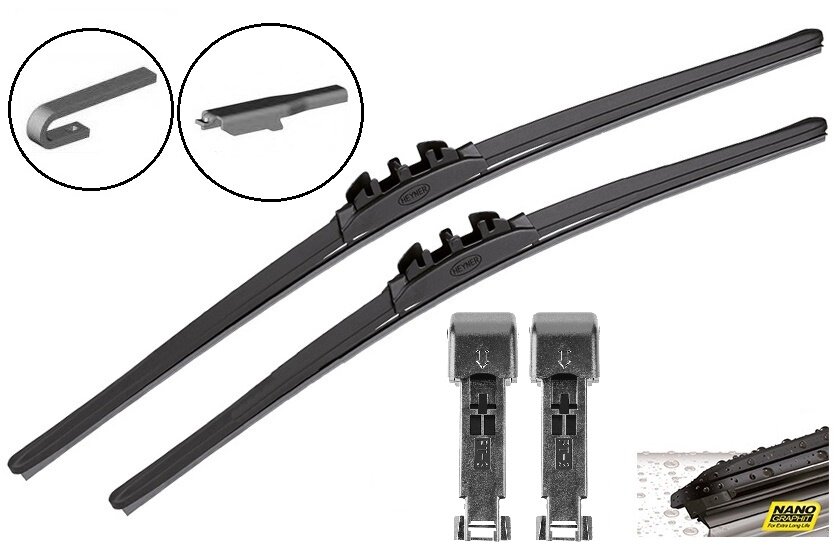 Комплект гибридных щёток для лобового стекла Heyner, 650мм+600мм