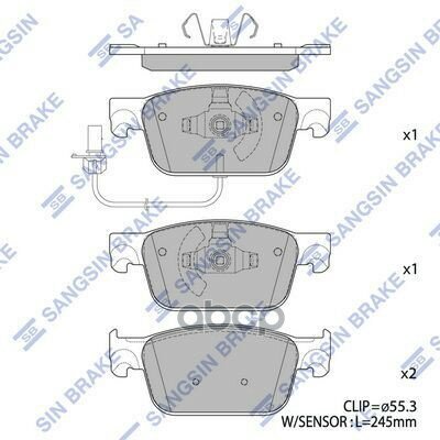 Колодки торм. дисковые Hi-Q AUDI A4 17- (D1953) Sangsin brake арт. sp4134