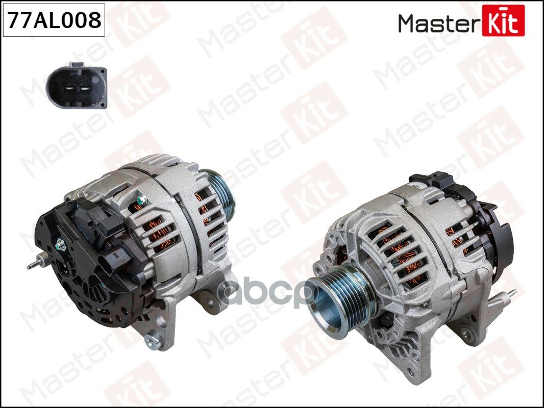 77AL008 генератор SKODA OCTAVIA, VW GOLF IV/BORA 1.4-2.0 (14V 90A) MasterKit арт. 77AL008
