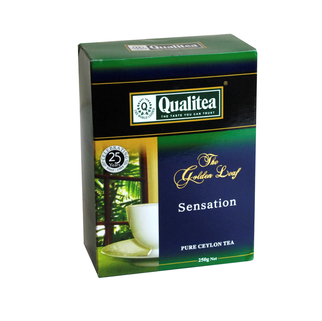 Чай чёрный цейлонский ТМ "Кволити" - Золотой Лист PEKOE, крупнолистовой, картон, 250 г.