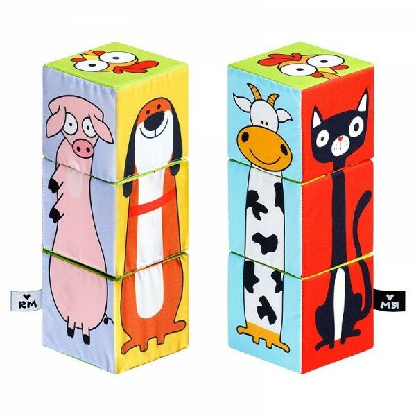 Игрушка Мяшечки Кубики Домашние животные, арт. М101