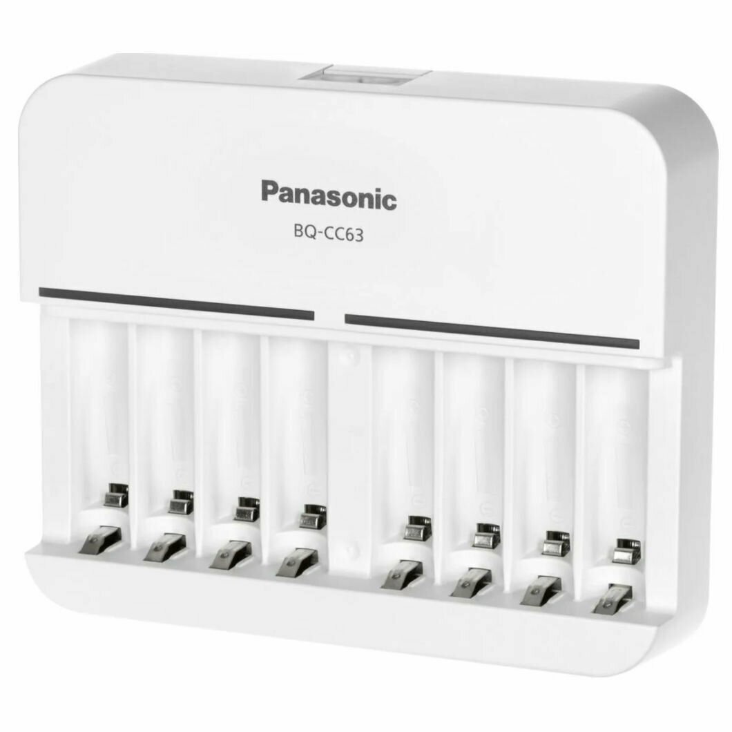 Зарядное устройство PANASONIC eneloop BQ-CC63E Smart&Quick для 1-8 аккумуляторов AAA/AA (пальчиковые и мизинчиковые)