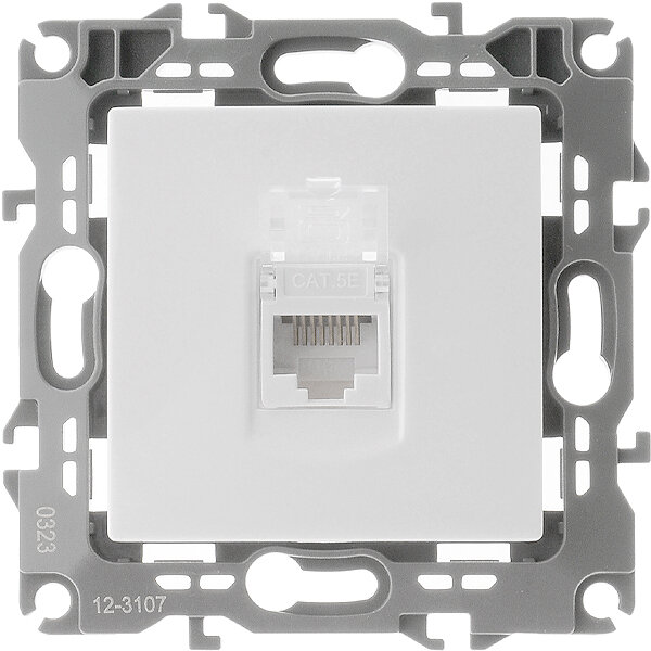 Механизм Эра12 12-3107-01 Б0014723 розетки RJ45 компьютерная скрытой проводки белый (Эра) (4 шт. в наборе)