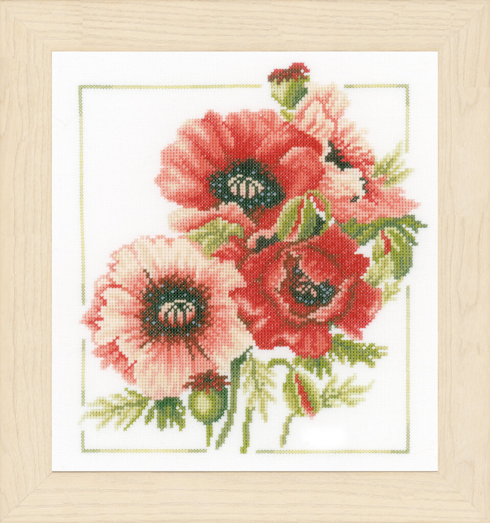 PN-0157496 Набор для вышивки крестом LanArte Anemone bouquet "Букет анемонов"