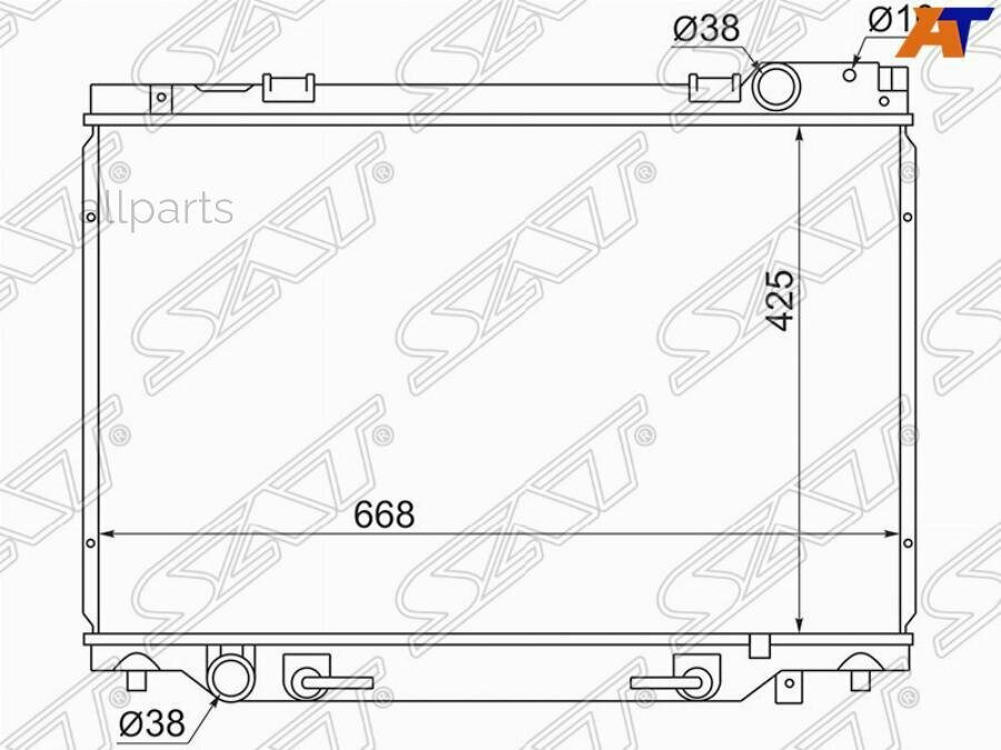 SAT TY0030-TCR Радиатор Toyota Estima 90-05 / Estima Emina 92-99 / Estima Lucida 92-99 / Previa 90-07