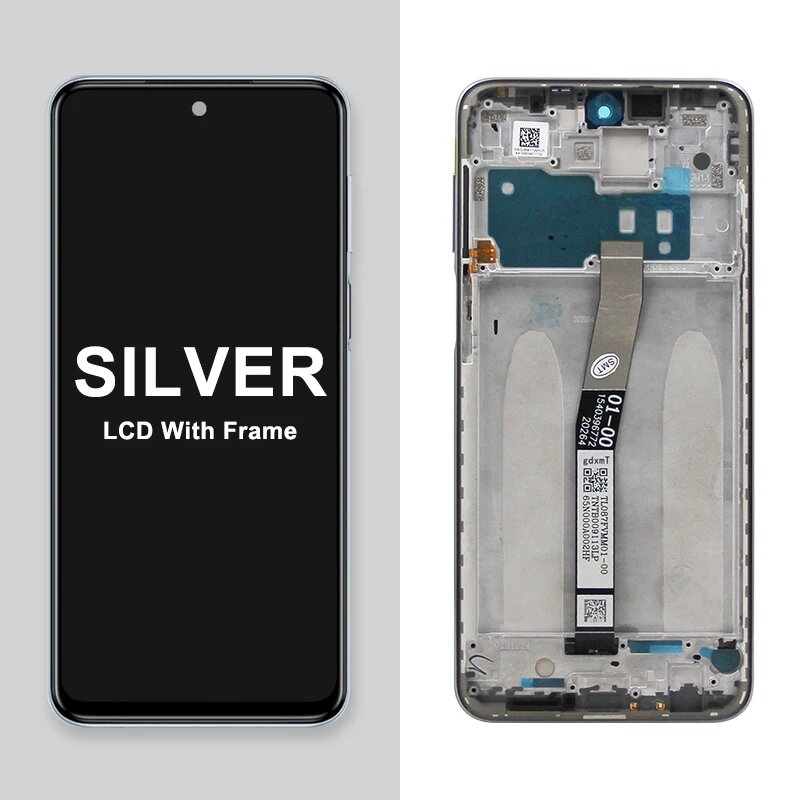 6,67 "дисплей для Xiaomi Redmi Note 9 Pro, ЖК-дисплей, дигитайзер сенсорного With Silver Frame