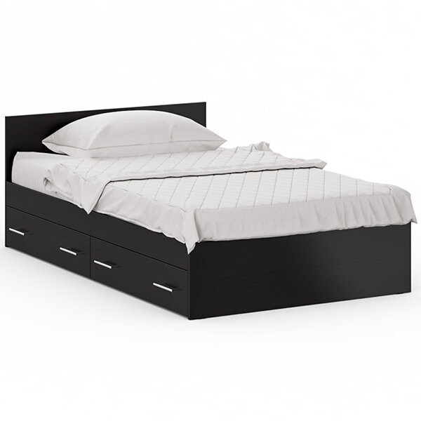 Кровать Стандарт с ящиками 1200, цвет венге