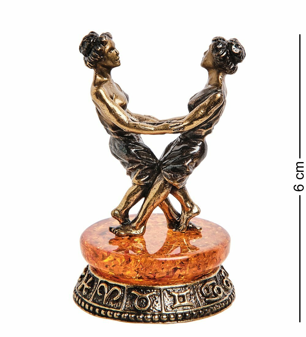 Фигурка 'Знак зодиака-Близнецы' (латунь, янтарь)