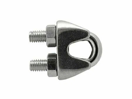 Зажим Нержавеющий 4 мм ART 9074 А4 для троса с двумя гайками 4шт.
