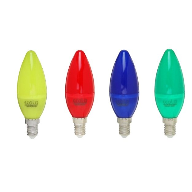 Светодиодная лампа "Mix свеча" 6Вт, Е14, красный, зеленый, синий, желтый, 4шт