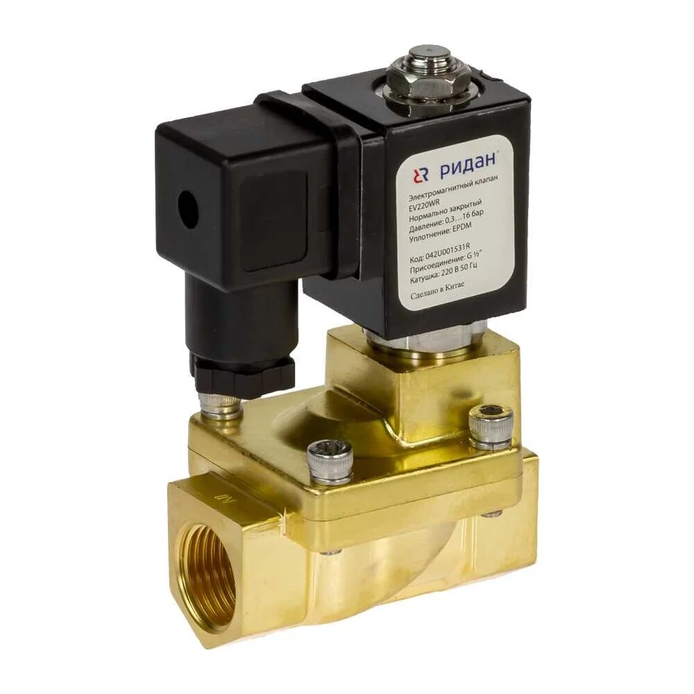 Ридан Клапан электромагнитный ev220wr, ду 25, g1, нз, epdm (вода, пар до 130 гр. С), 24в пост. тока 042U002502R