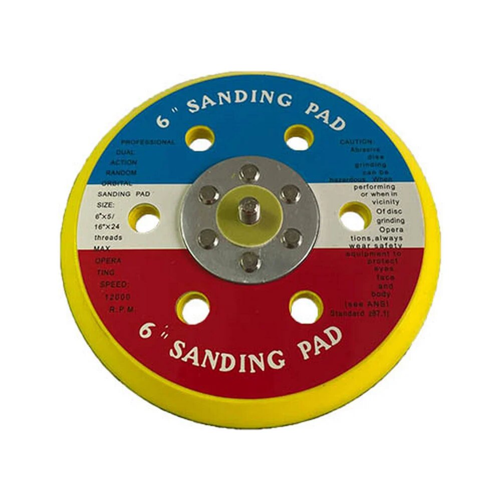 Пневмо-трейд Подошва Ф 150 мм для орбитальной шлифмашины (липучка, с отверстиями) PT-SPV6-150