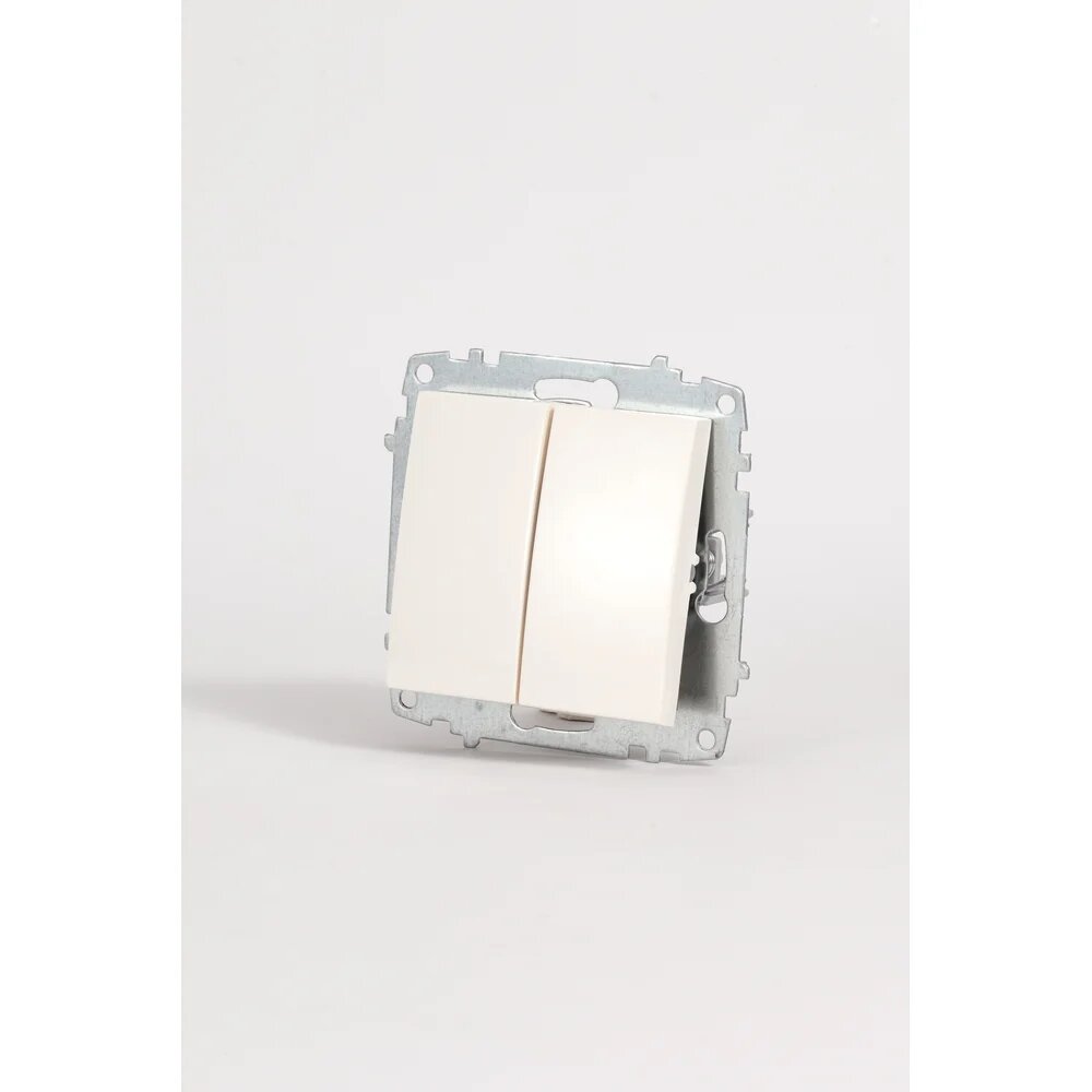 ELBI Zena Vega Белый Выключатель двухклавишный M+K 609-010200-202